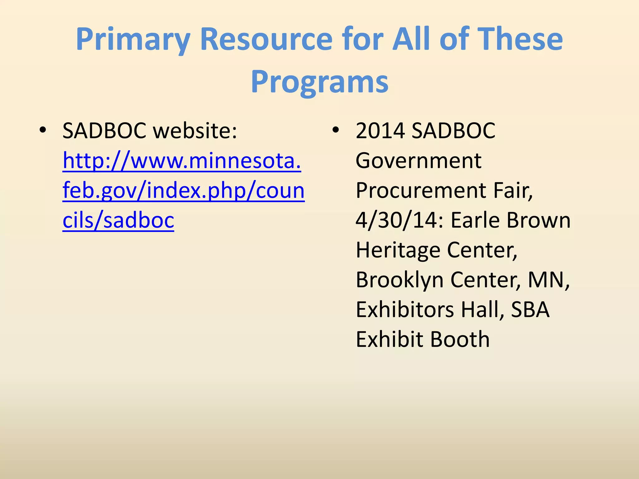 8(a) Business Development Program Orientation | PPTX