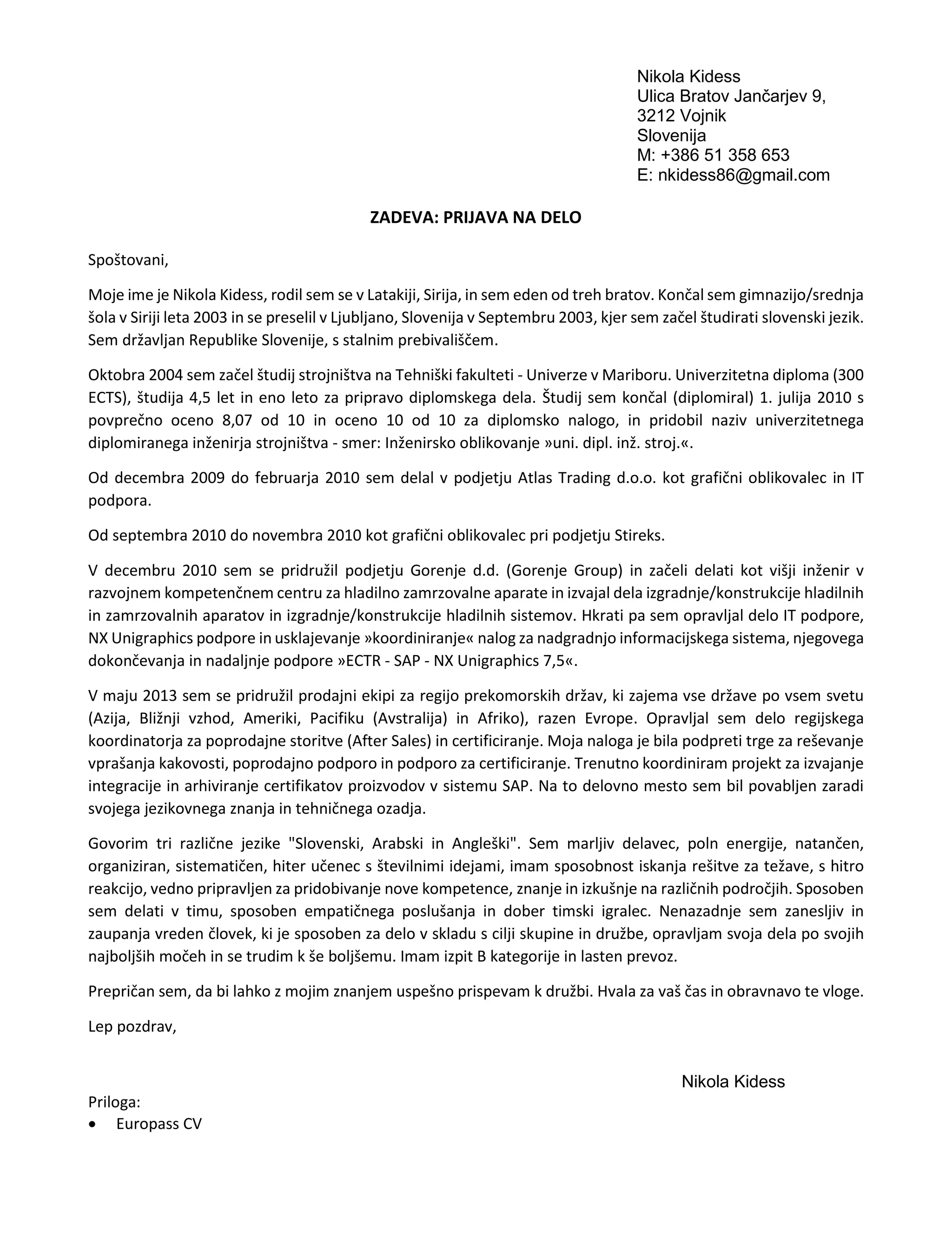 Spremno Pismo_Nikola Kidess | PDF