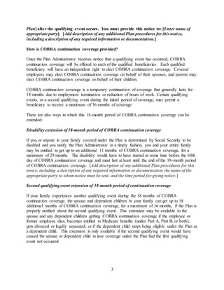 Model COBRA Continuation Coverage General Notice | PDF