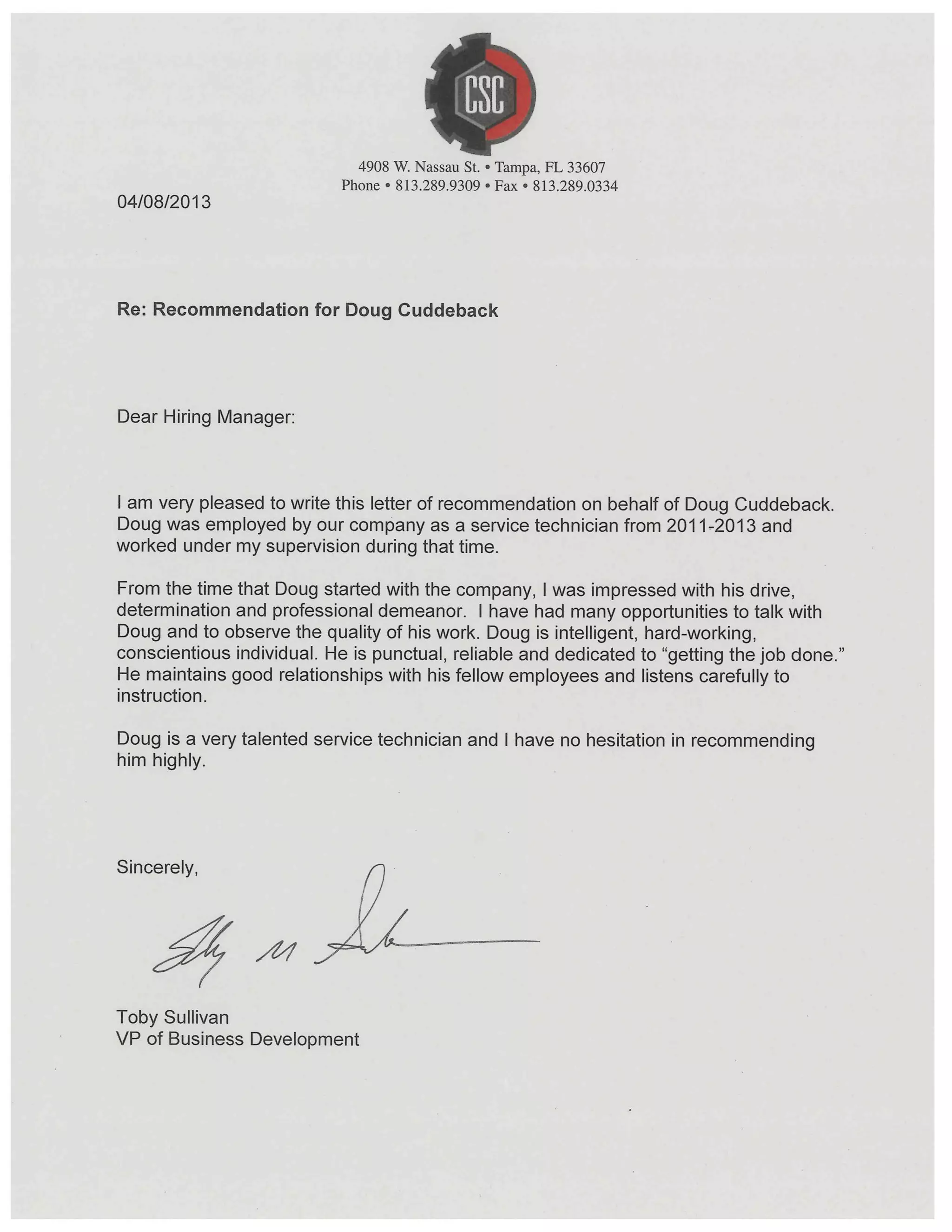 CSC letter of recommendation | PDF