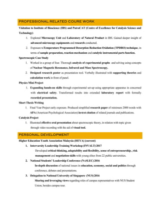 SONG YU HUI CV UPDATED | PDF