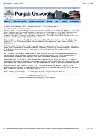 Panjab University, Chandigarh, India | PDF | Business | Business and Finance