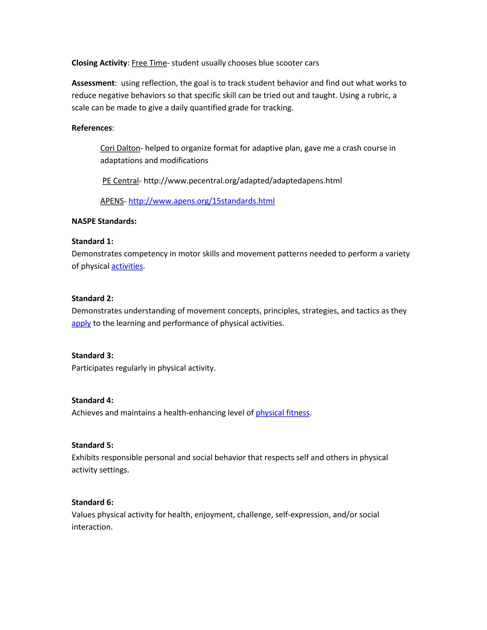 8 adapted mini PE lessons | PDF