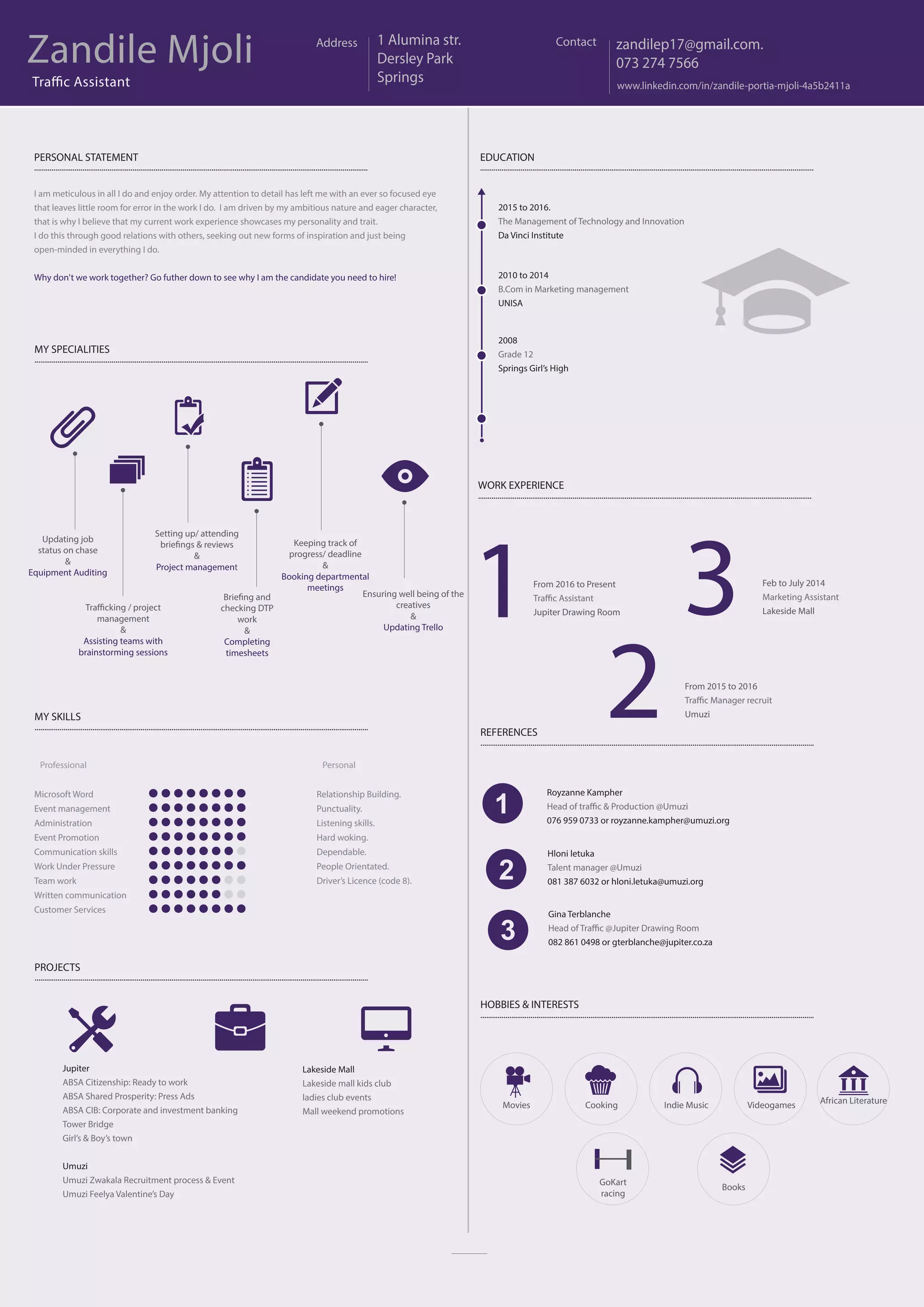 Zandile Mjoli CV | PDF