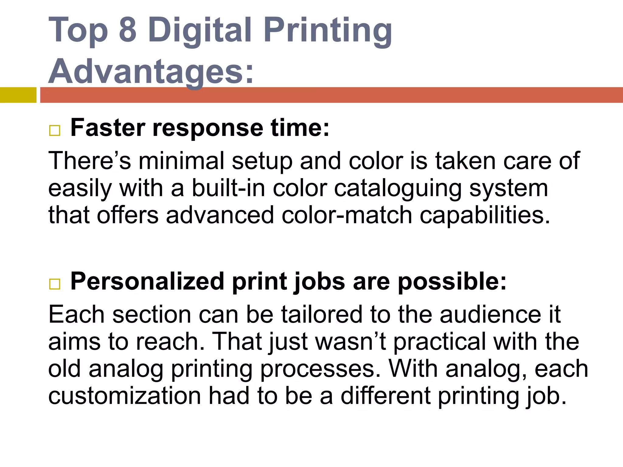 8 advantages of digital printing you should know | PPTX | Desktop Publishing | Computer Software ...