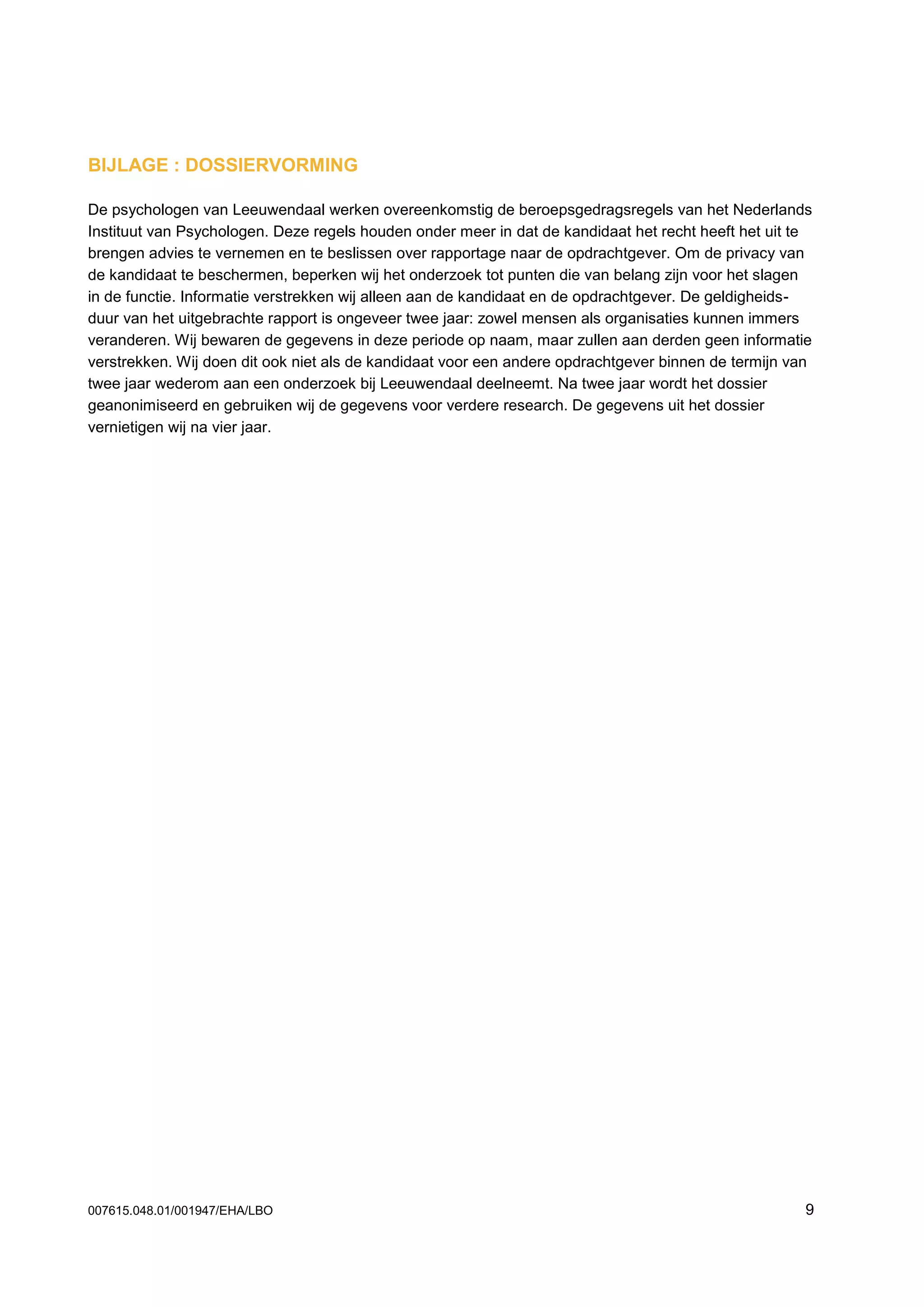 Onderzoeksrapport Leeuwendaal functie teamleider | PDF