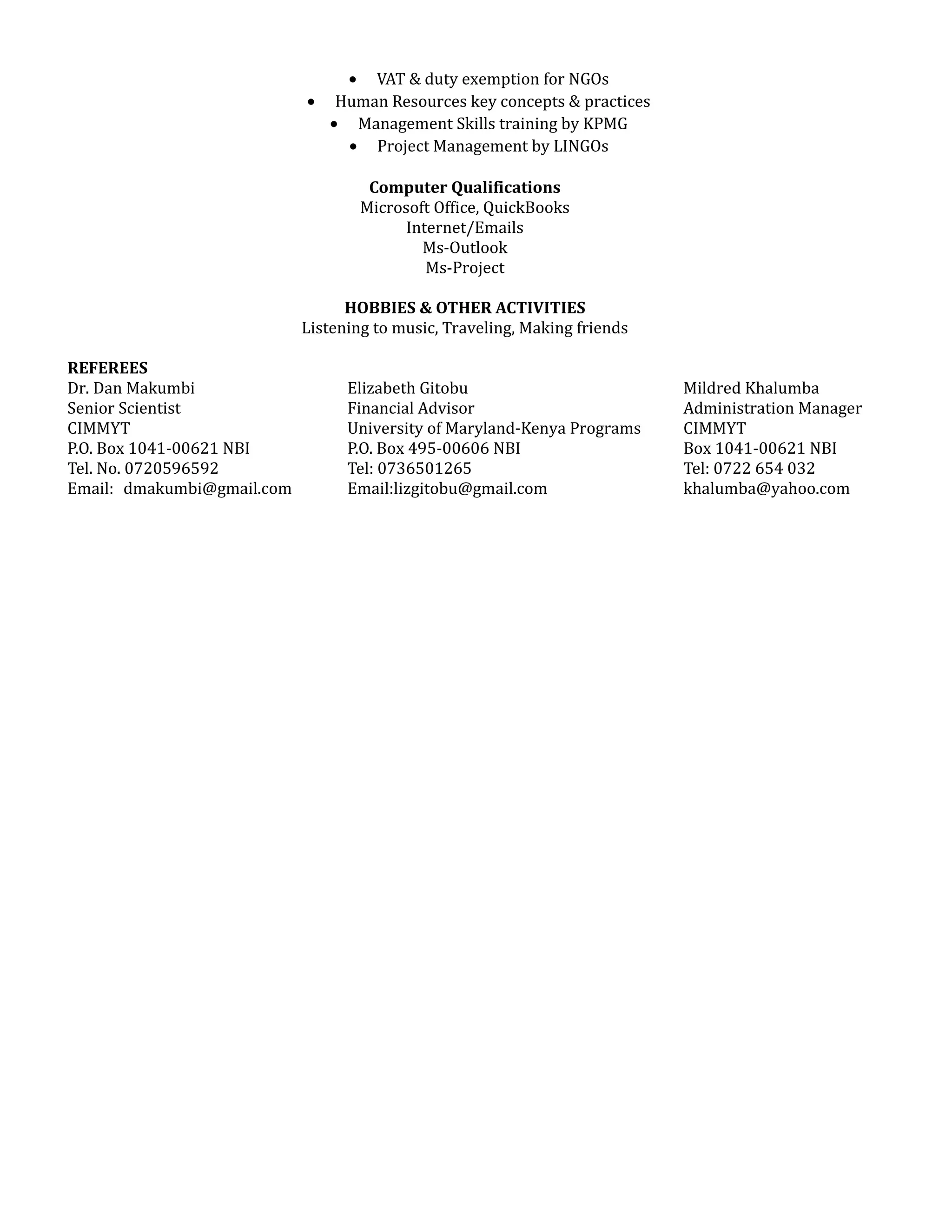 ROSE MBURU CURRICULUM VITAE... | DOC