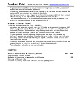 Resume Prashant Patel | DOCX