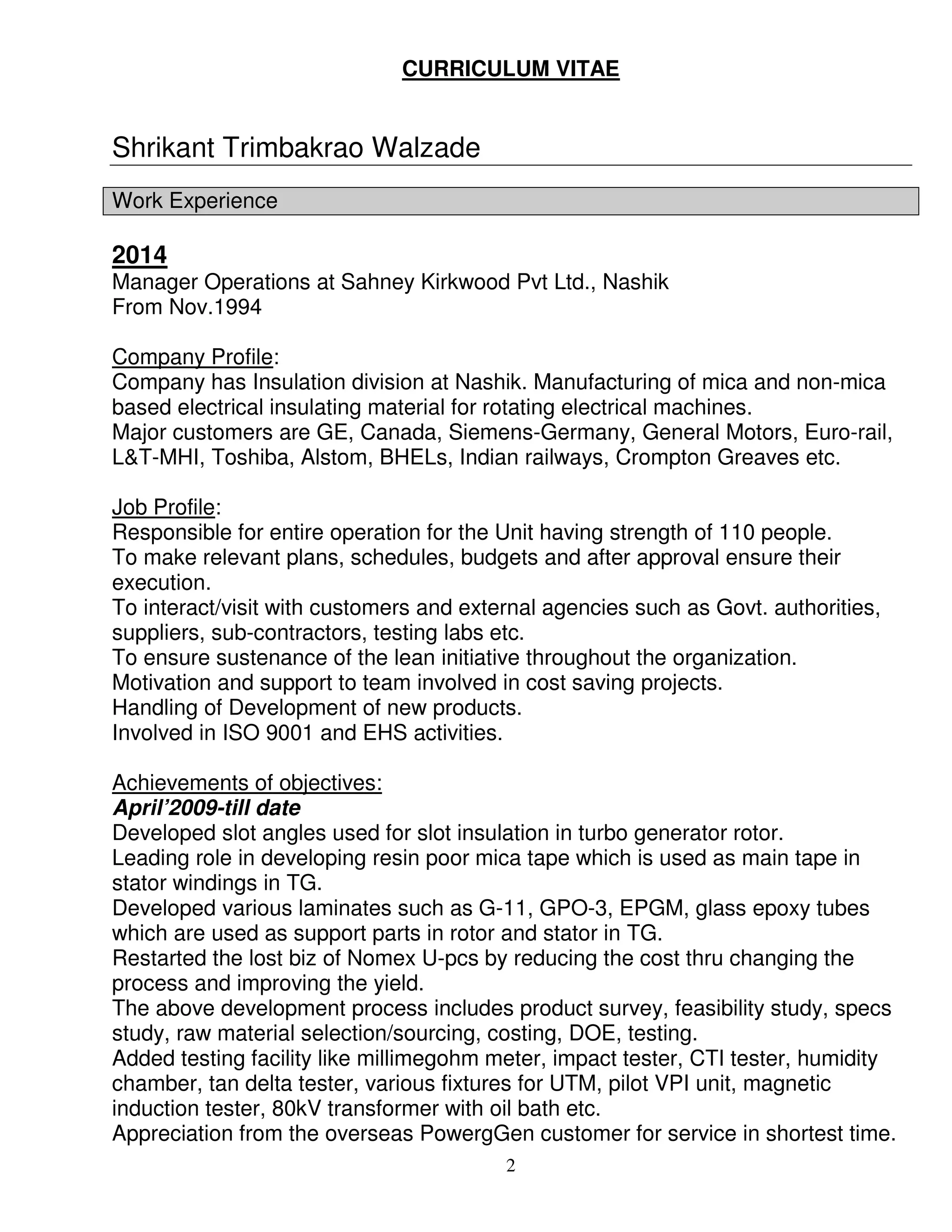 Shrikant walzade_resume | PDF