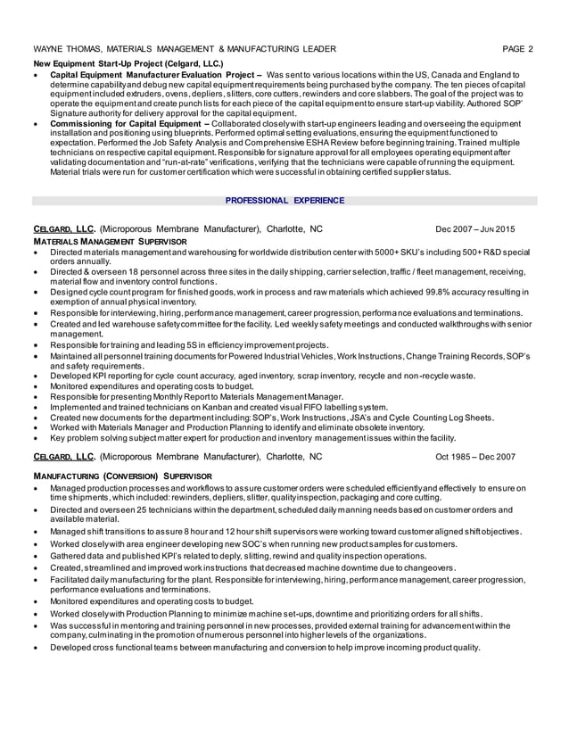 Wayne Thomas Resume | PDF
