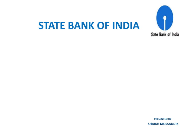 Presentation on state bank of india | PPTX
