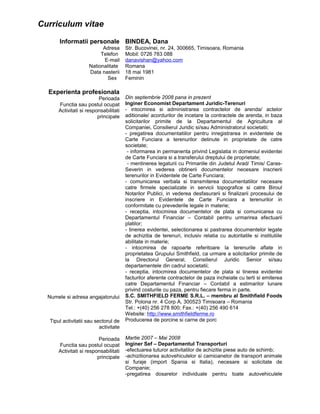 CV Dana Bindea.RO