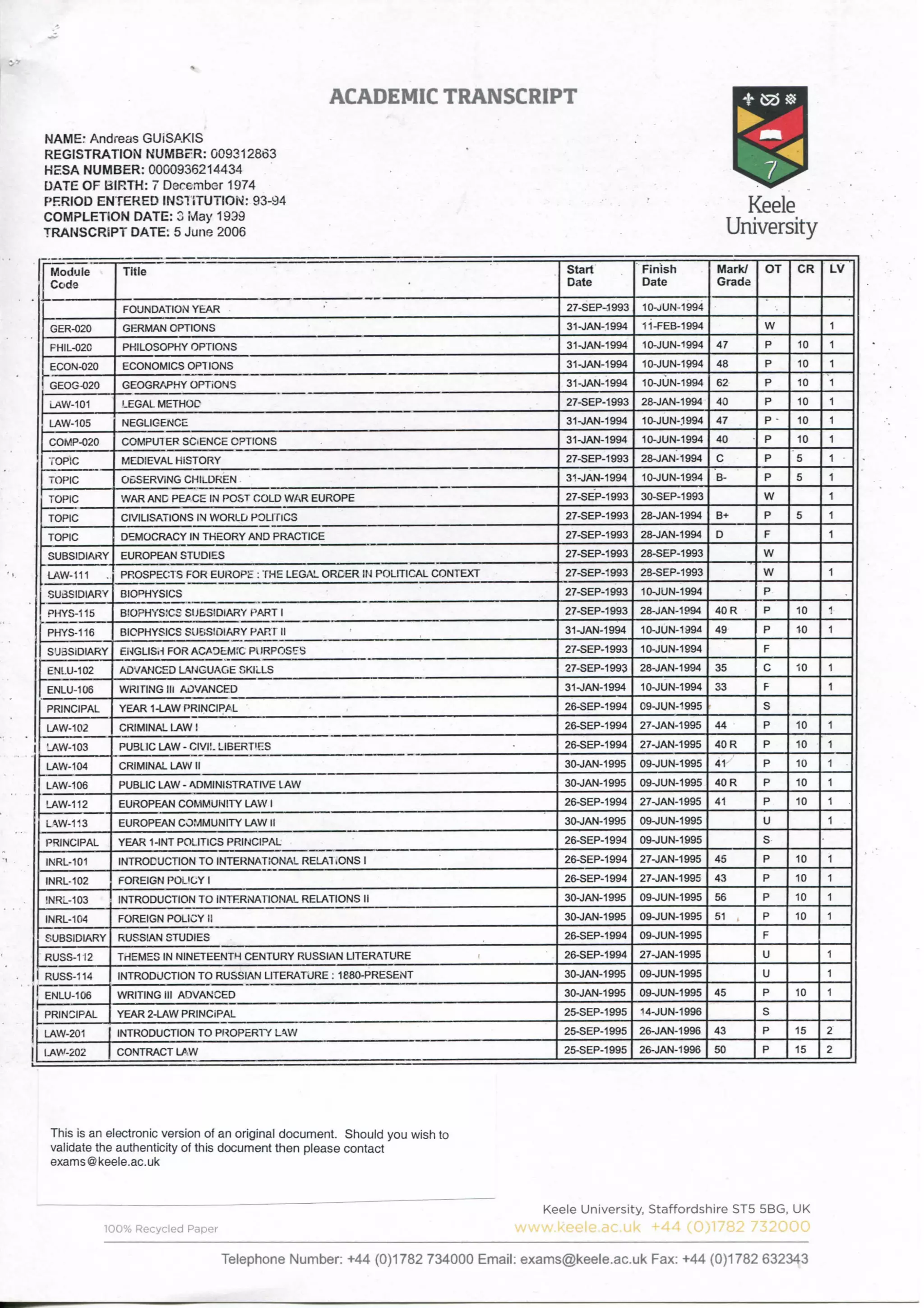 Guisakis, Andreas Transcript | PDF