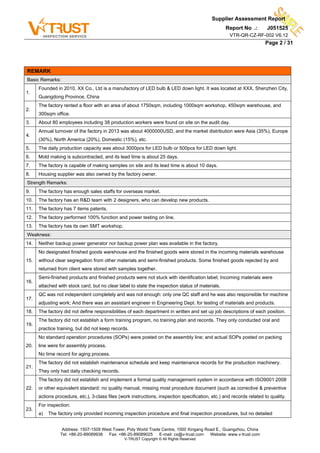 Sample Report-FA-LED Lamp (1) | PDF