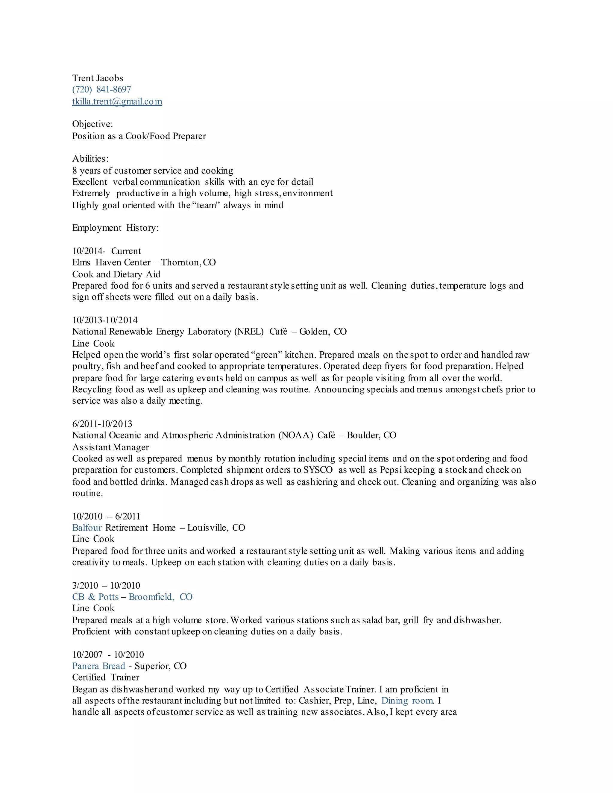 Trent Jacobs Resume | DOCX
