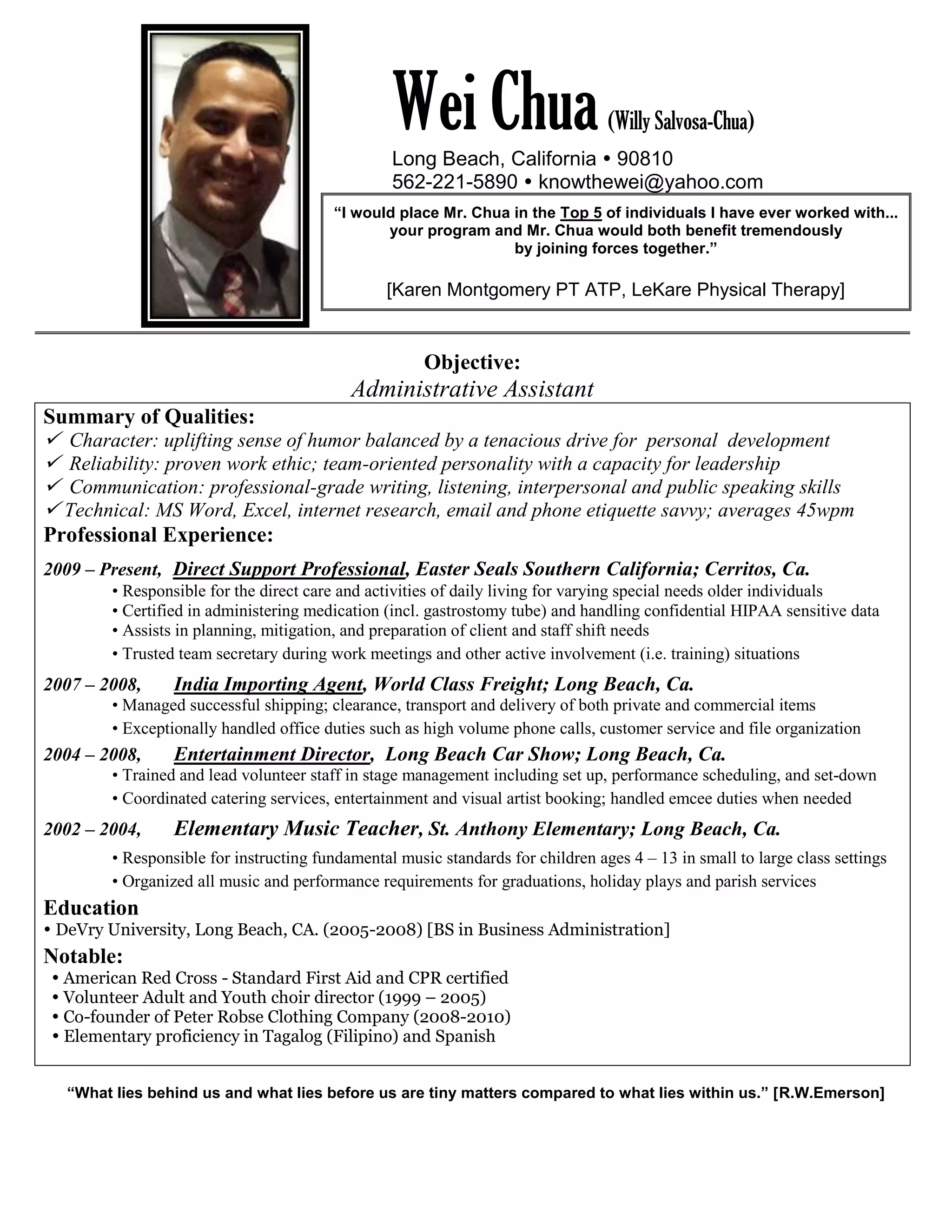 Wei Chua RESUME 2017 | PDF