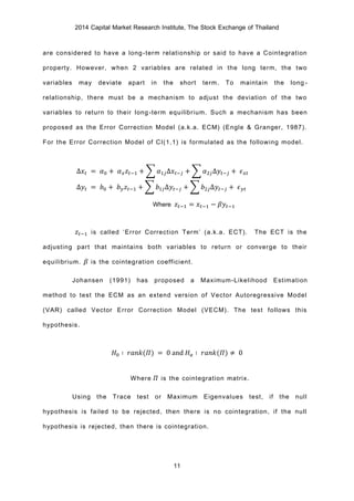 Paper CMMU - Pair Trading from Threshold Cointegration | PDF