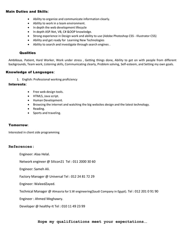 Sherif CV 2014 | PDF | Web Development | Internet