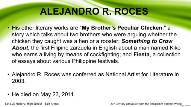 Alejandro Roces.pptx | Books and Literature