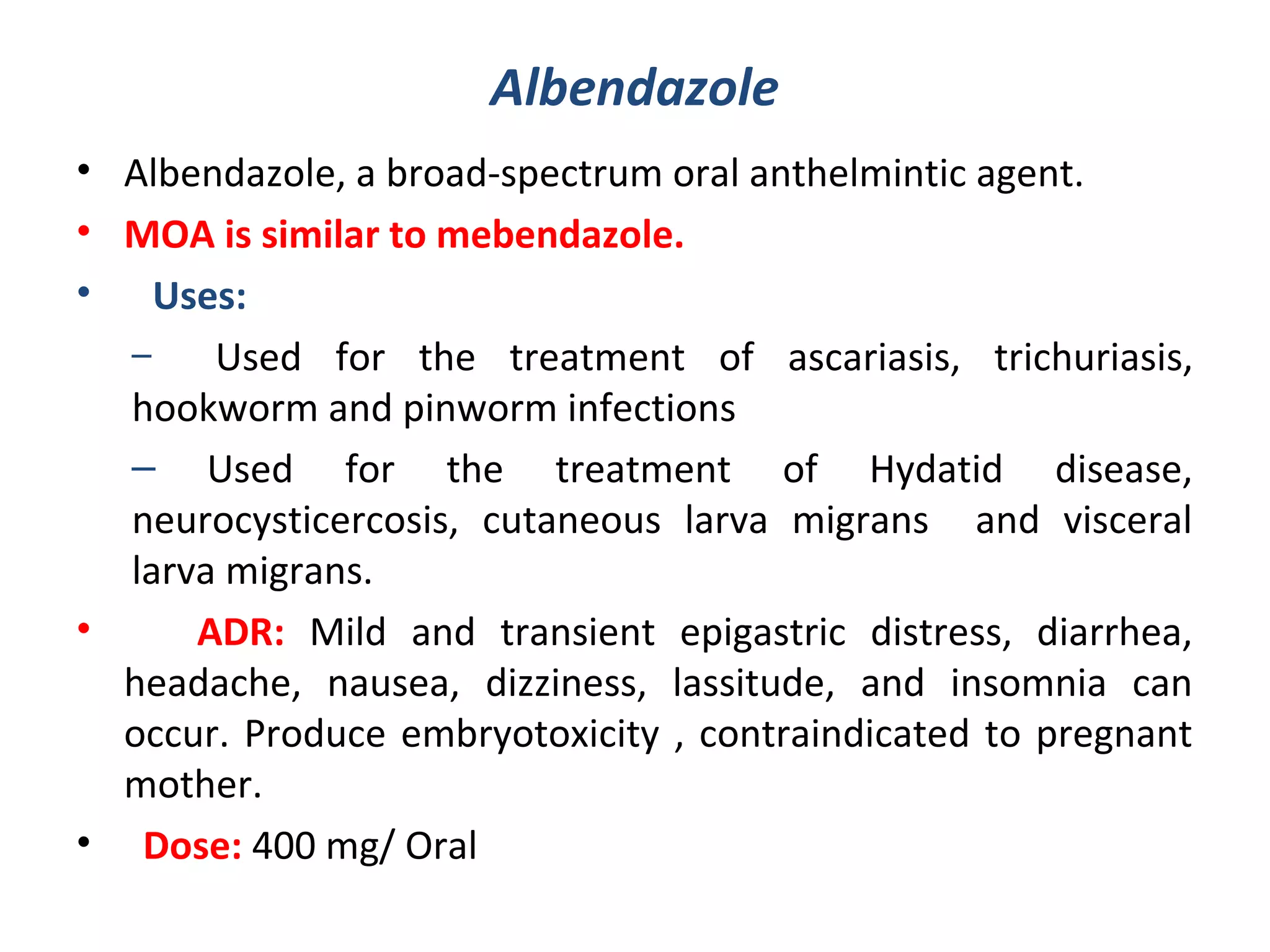 Introduction to anthelmintic drugs | PPT