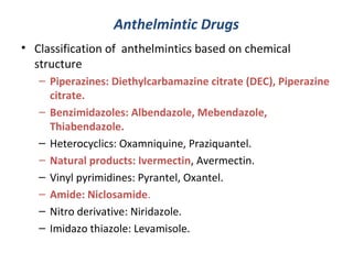Introduction to anthelmintic drugs | PPT