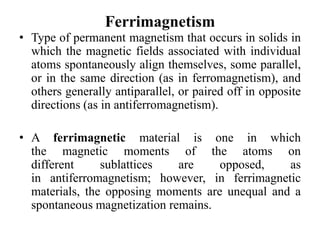 (8) Anti-ferromagnetism, ferrimagnetism.pptx