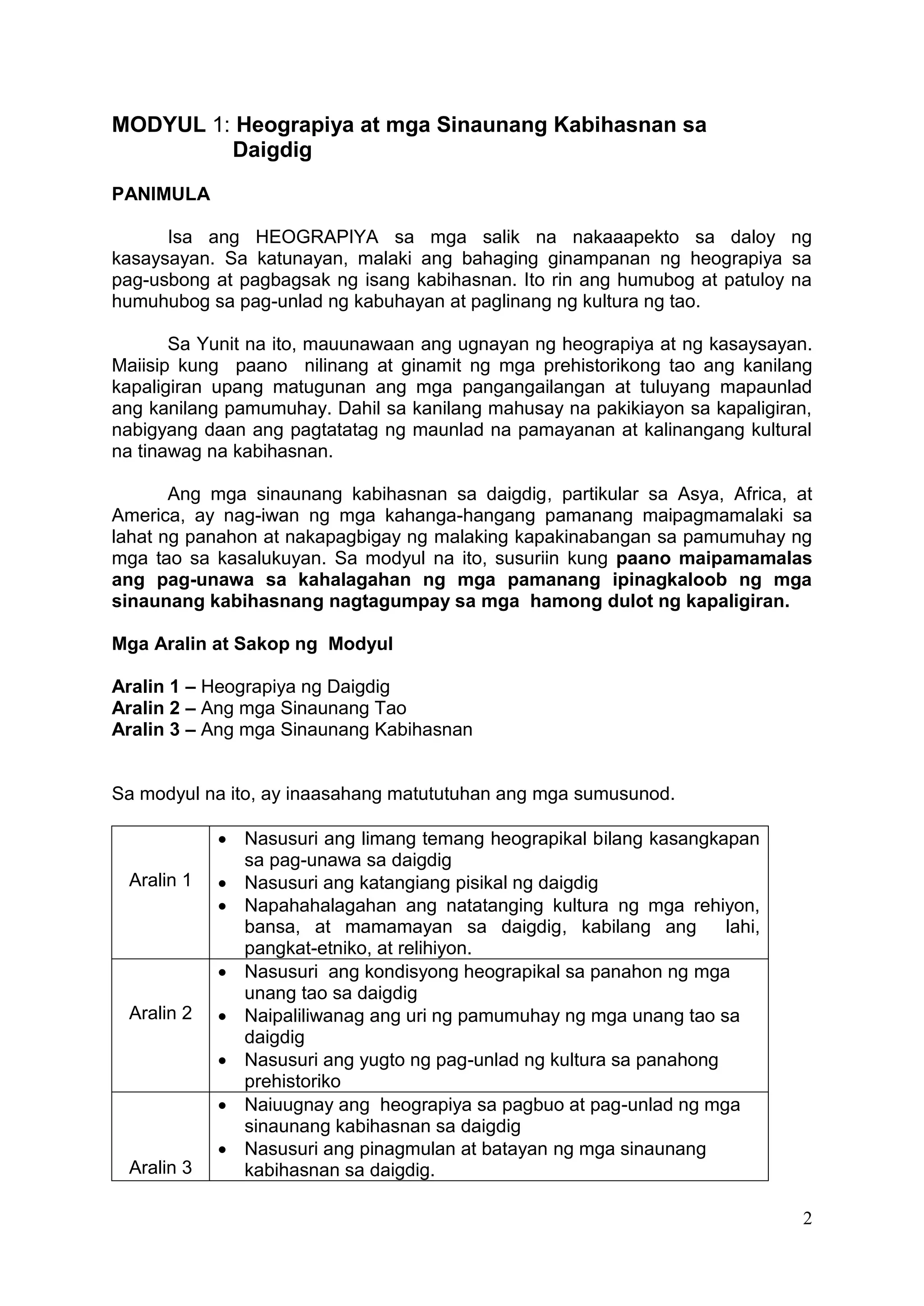Grade 8 Learning Module in Araling Panlipunan - Complete | PDF