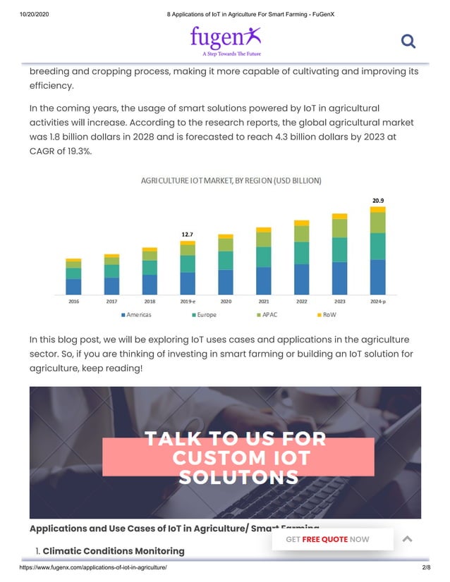 8 applications of IOT in agriculture for smart farming | PDF ...
