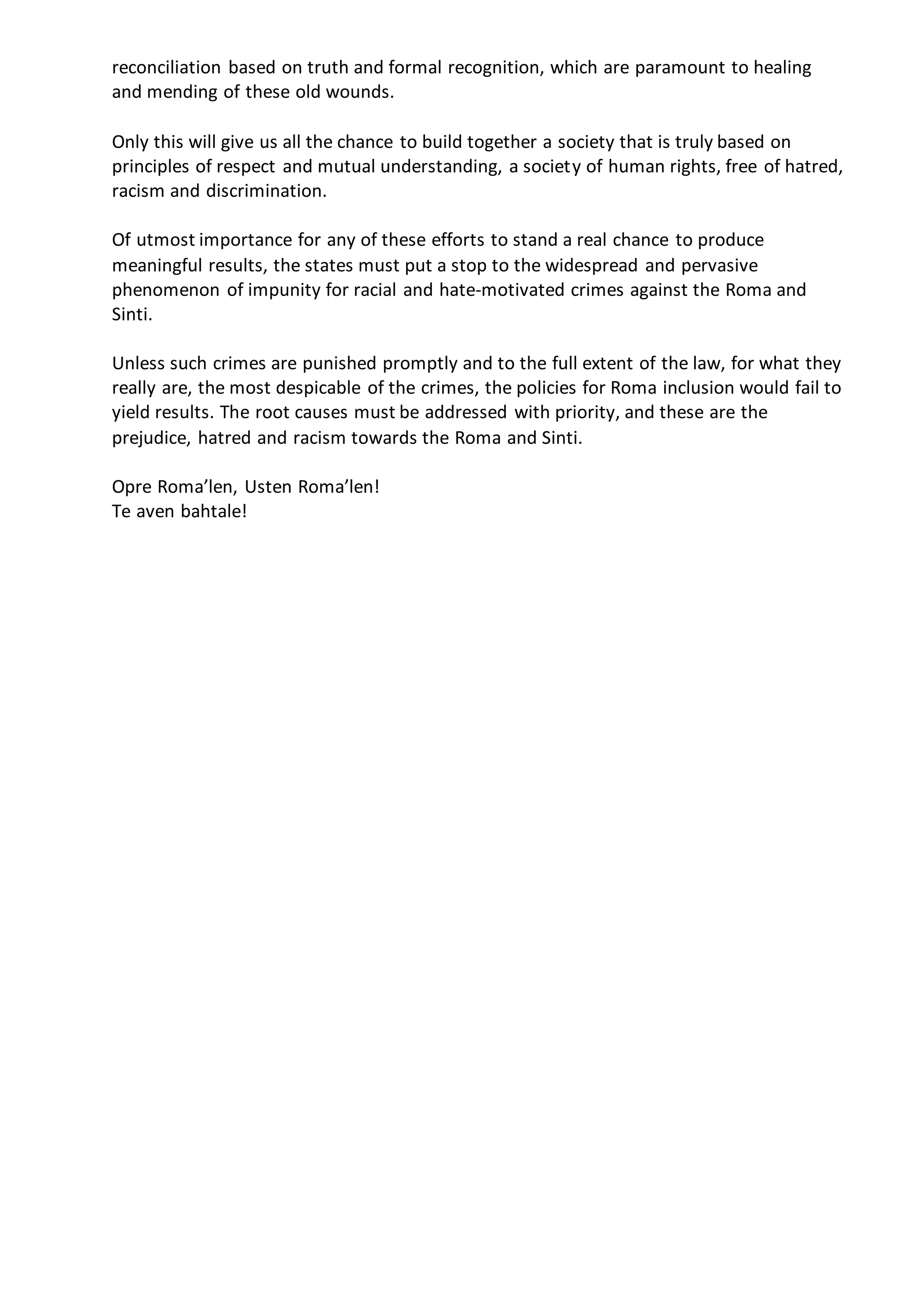 8 April - International Roma Day - speech Dan Doghi | DOCX