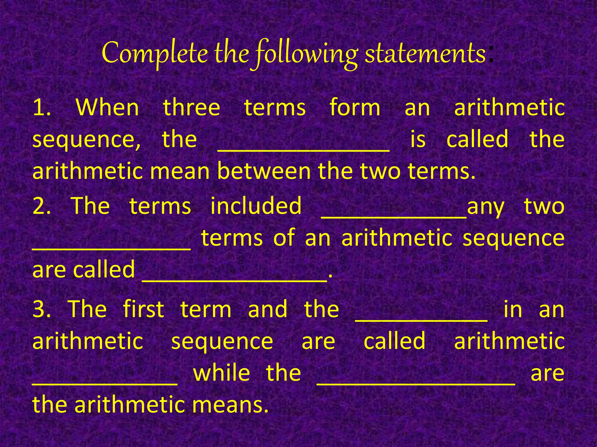 Arithmetic Means | PPTX