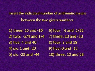 Arithmetic Means | PPTX