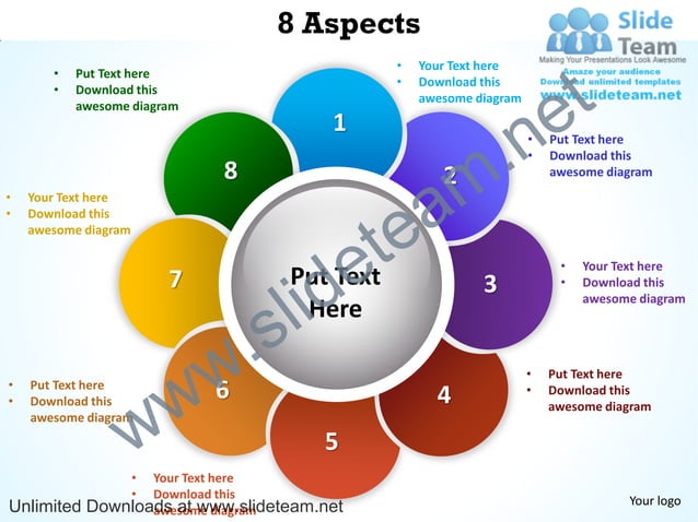 8 aspects powerpoint diagrame templates 0712 | PPT
