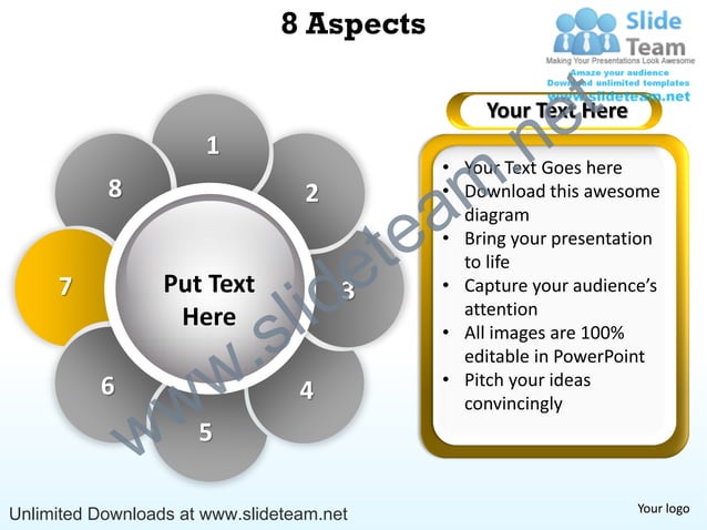 8 aspects powerpoint diagrame templates 0712 | PPT