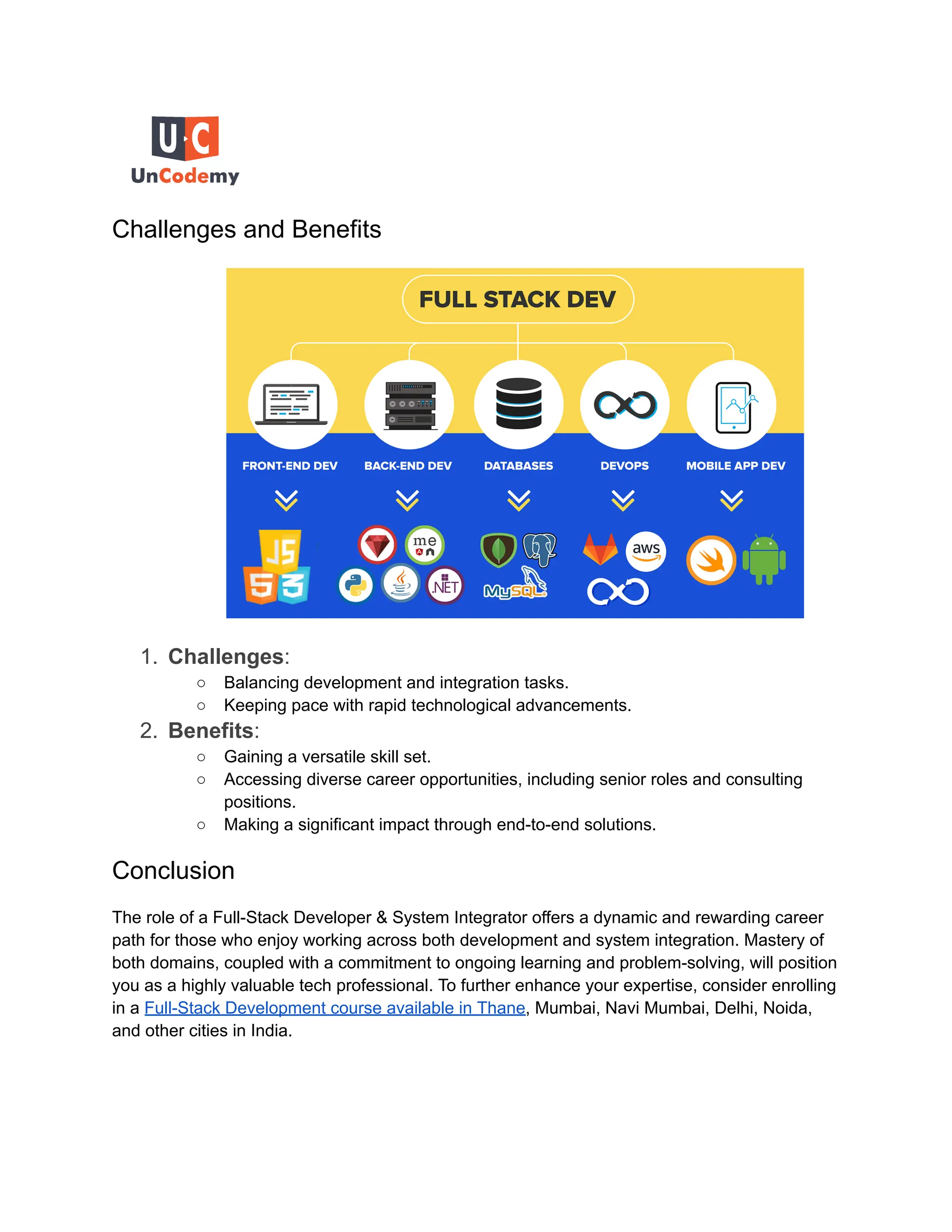 The Role of a Full-Stack Developer & System Integrator Explained | PDF