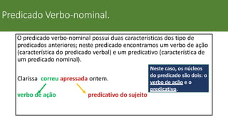 8 Aula de predicado verbal e nominal - Predicativo do sujeito | PPTX