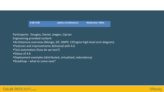 SIPfoundry CoLab 2013 - sipXecs Cloud Architecture (UCCS) | PPT