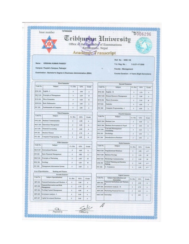 bba transcript | PDF