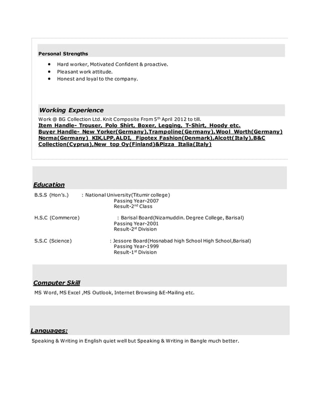 Resume of Md. Sayedur rahman | PDF