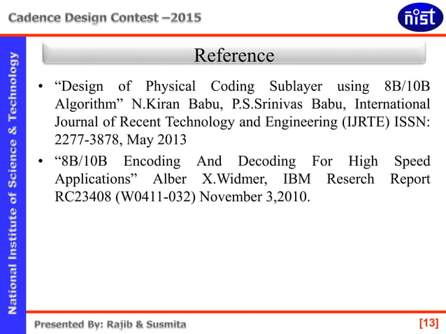 8b/10b Encoder Decoder design and Verification for PCI Express protocol using cadence tool | PPTX