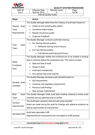 NS Automotive QSP | PDF