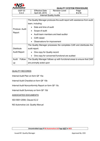 NS Automotive QSP | PDF