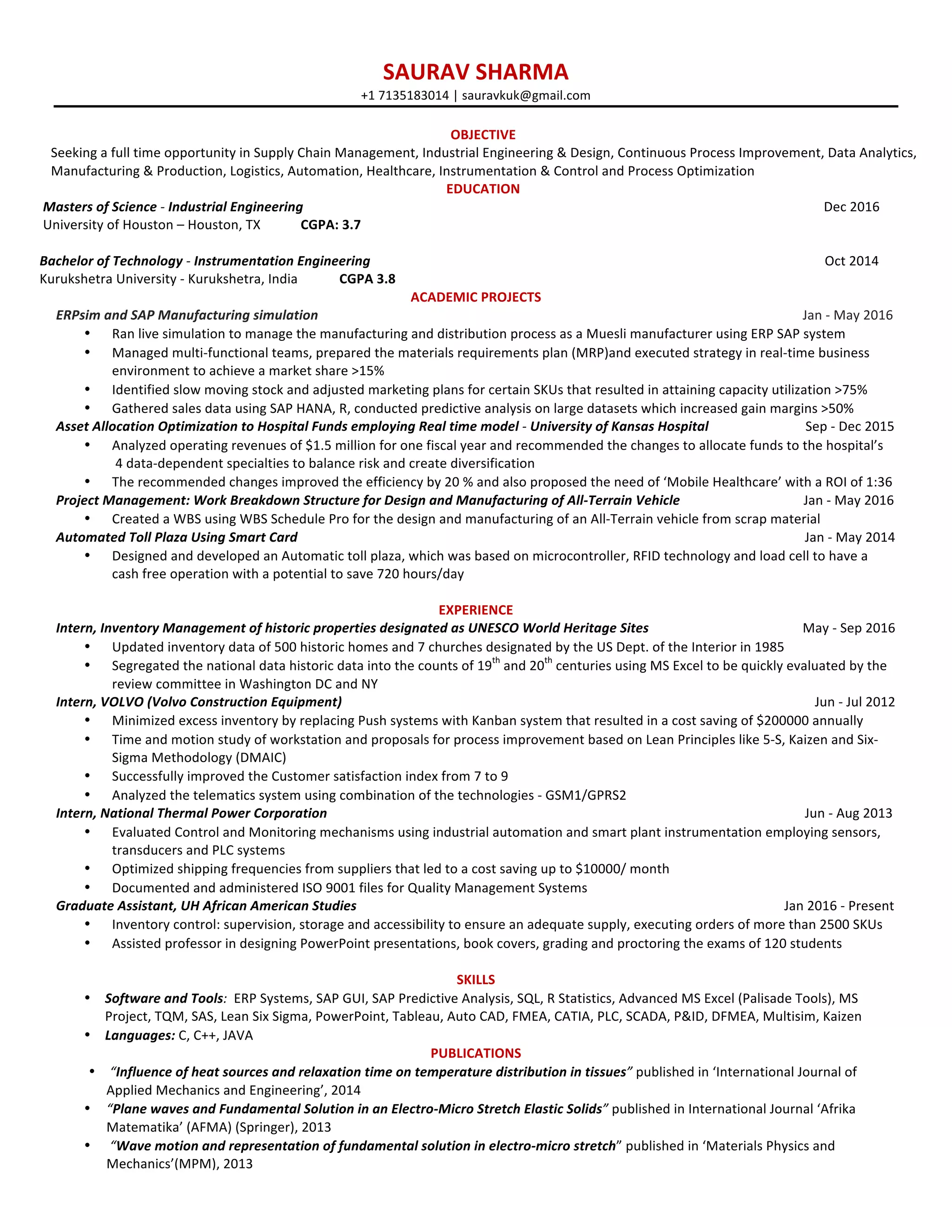 Resume _Saurav Sharma | PDF