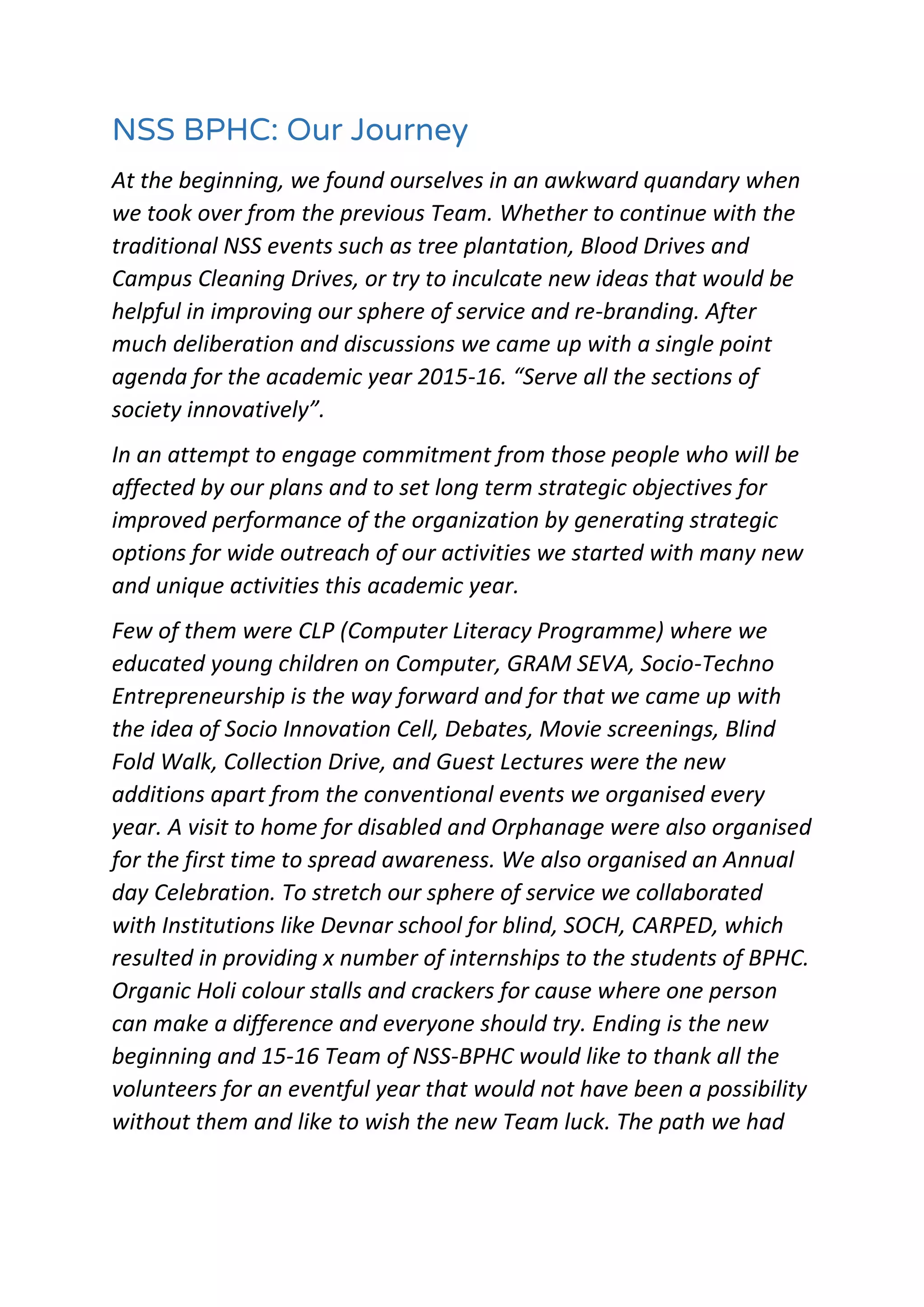 NSS-Year-Report | PDF