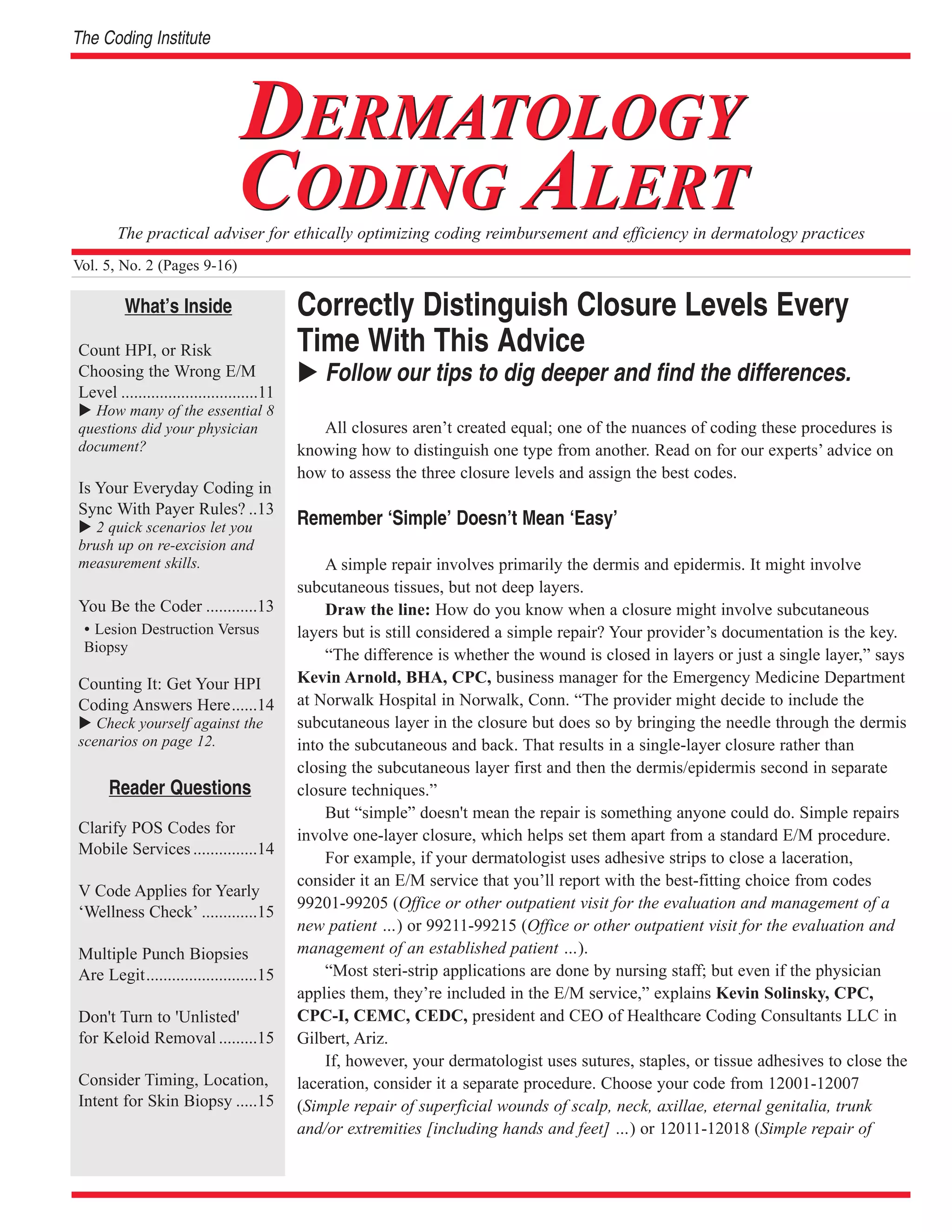 Dermatology Coding Alert Vol5 No2 2009 | PDF