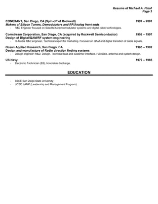 Resume - M Ploof - Rev A | PDF