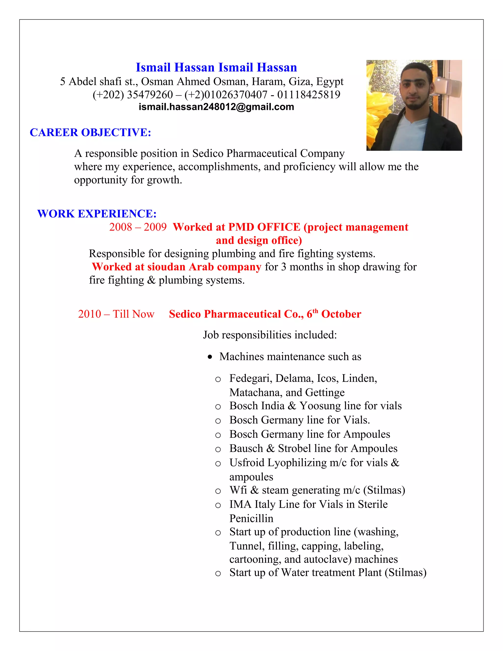 Ismail Hassan Ismail CV | PDF