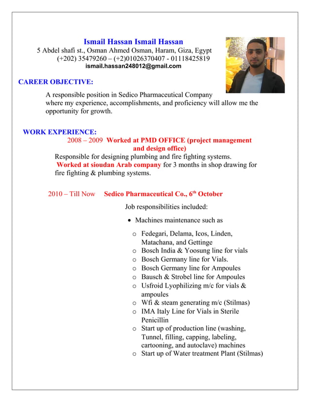 Ismail Hassan Ismail CV | PDF