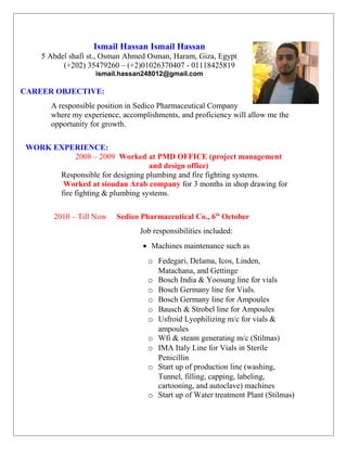 Ismail Hassan Ismail CV | PDF
