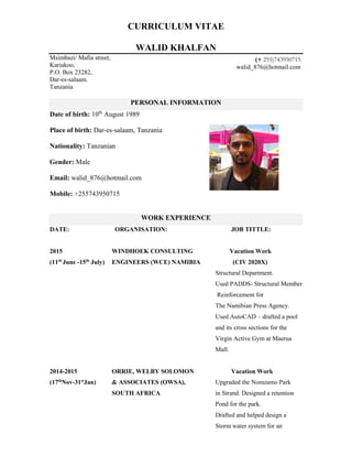 WALIDS CV 2 | PDF