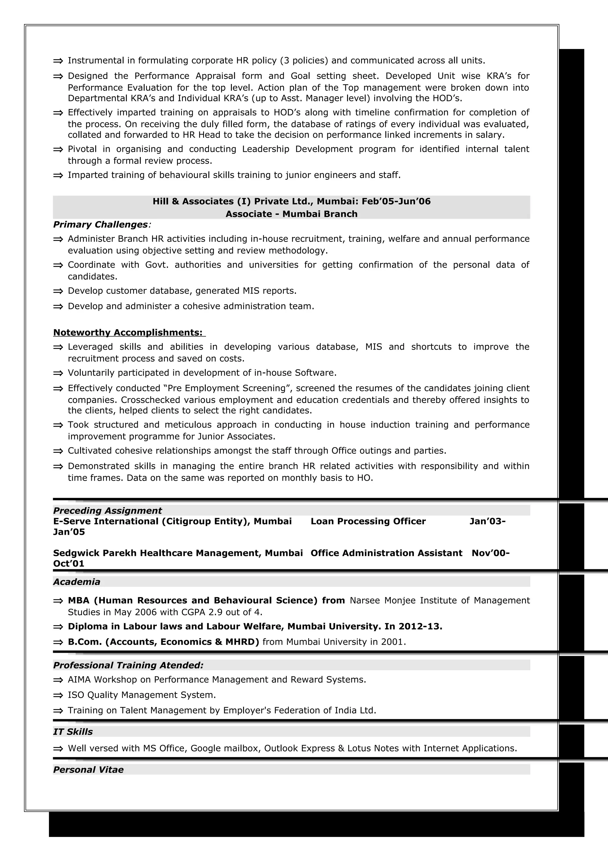 Vishal_Mate_CV | DOC